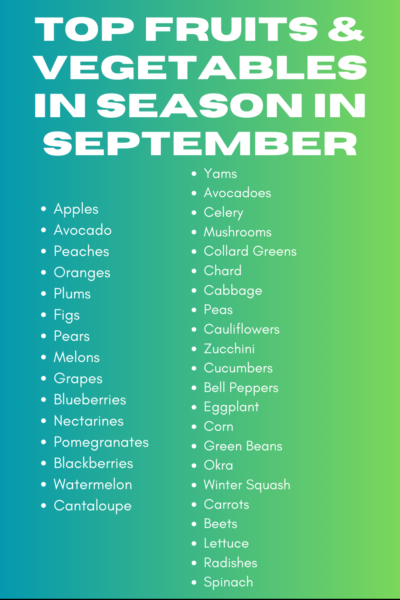 37 Top Fruits and Vegetables in Season in September