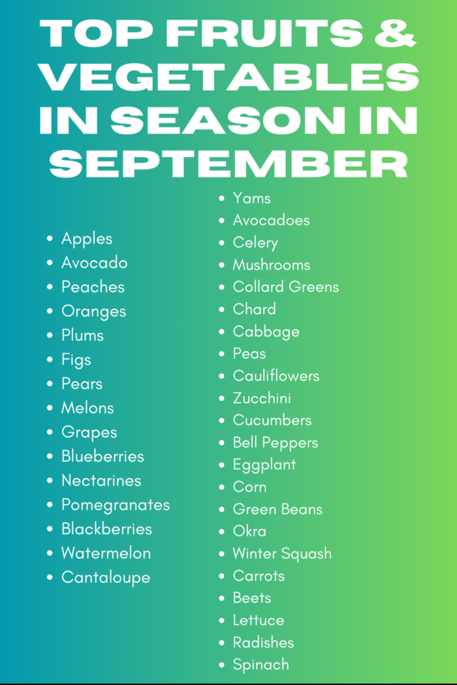 37 Top Fruits and Vegetables in Season in September